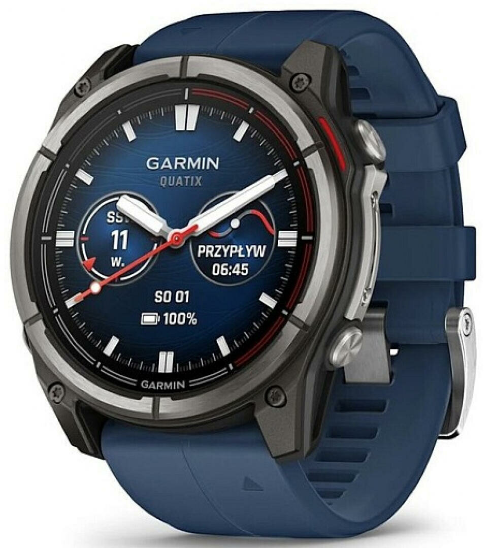 Умные часы Garmin QUATIX 8, 51 mm, Titanium/Captain Blue (010-02905-91)