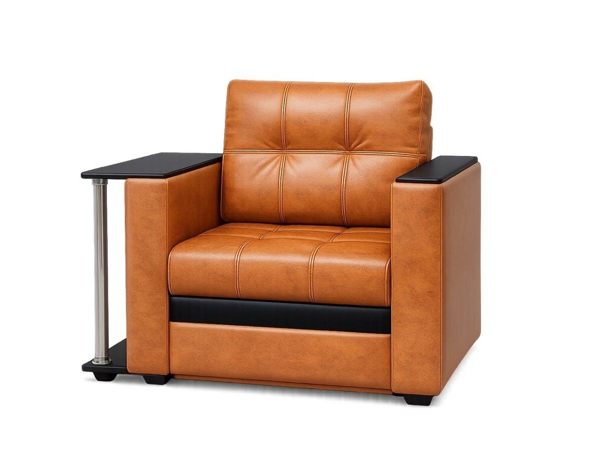 Кресло-кровать Атланта со столиком слева VICTORIA ORANGE, 107х91х88 см, с ящиком для белья