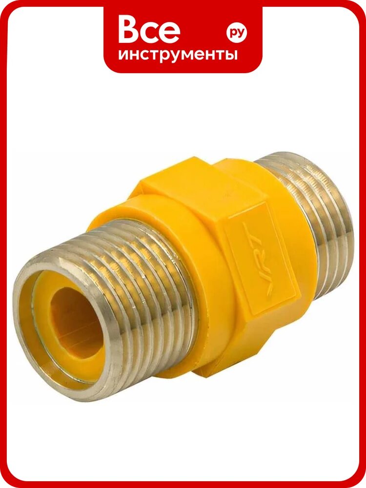 Изолирующая газовая вставка VRT 1/2" наружная/наружная 504943, латунный корпус, полиамидный диэлектрический изолятор