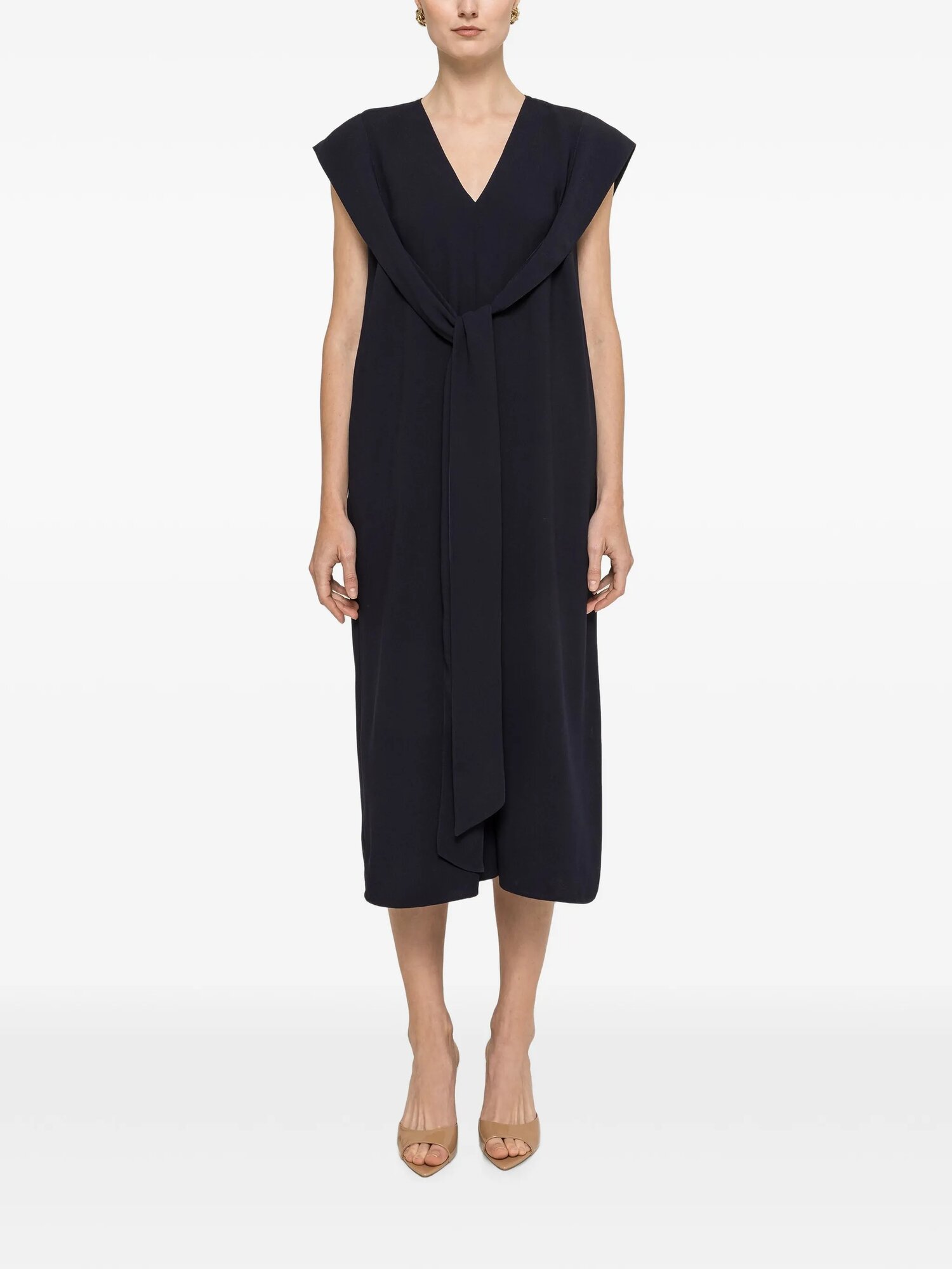 Платье Scarf-detail relaxed midi dress