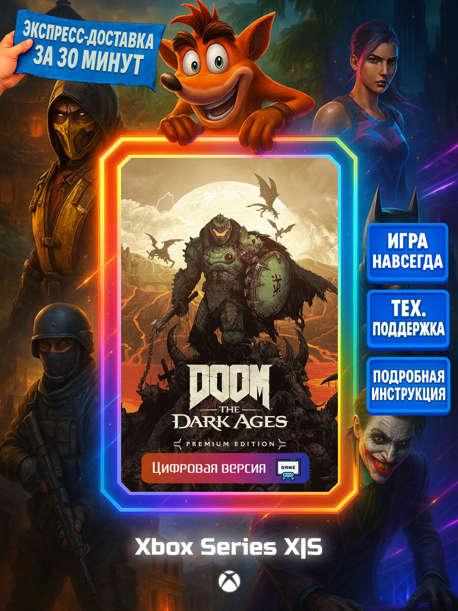 DOOM: The Dark Ages Prem. Ed Series X|S Цифровая версия игры | Доставка на почту