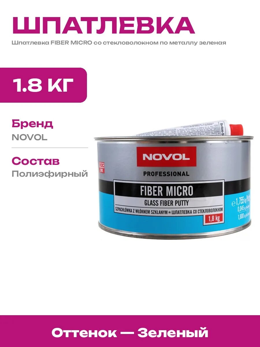 Шпатлевка для ремонта металлических поверхностей Fiber Micro