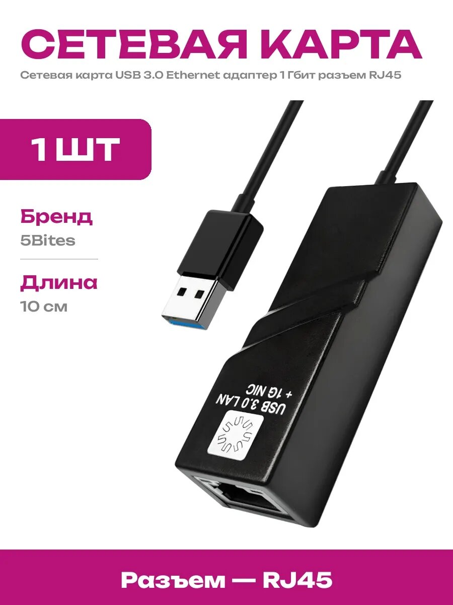 Внешняя сетевая карта 1000 Мбит USB Ethernet для ноутбука