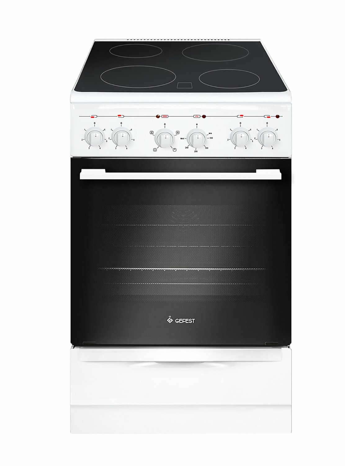 Электроплита Gefest ЭПНД 5160-02 0095 50 см, 52 л, 4 конфорки, белый