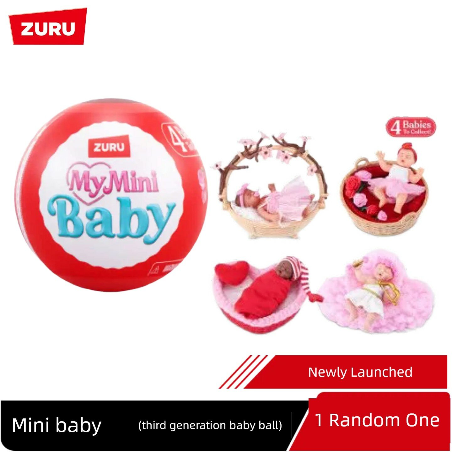 ZURU Мини-кукла Baby Born Серии 3, случайный 1 шт, силиконовая кукла, коробка-сюрприз, игрушка