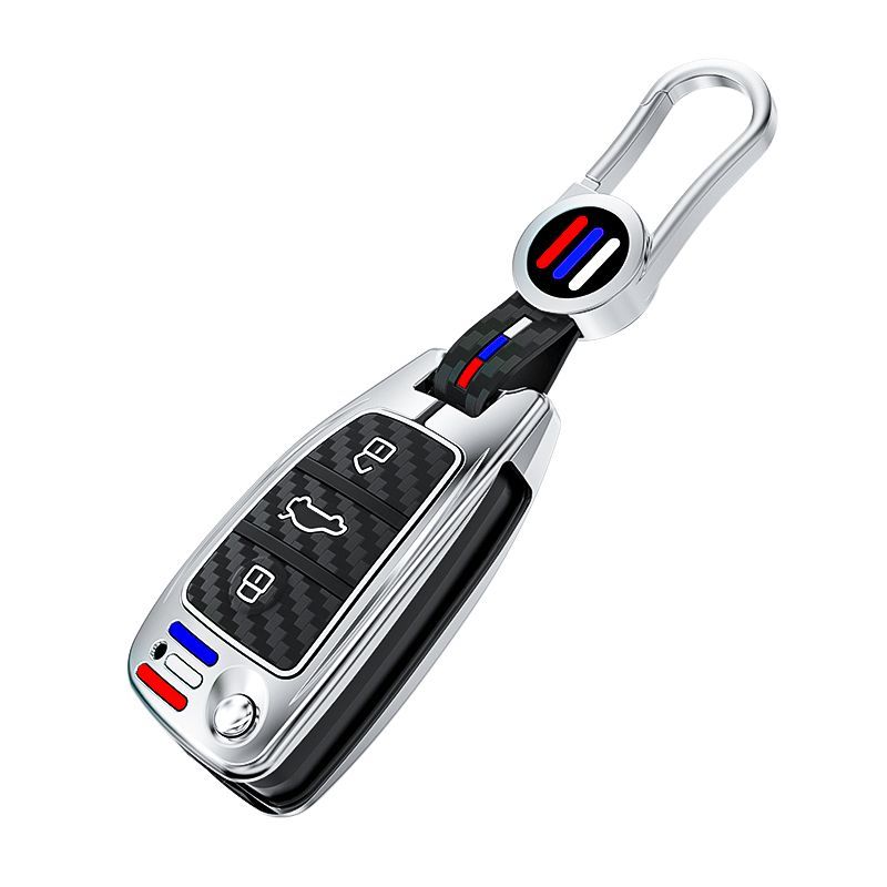 Чехол на ключ Audi / Ауди Carbon Silver 2009-2015