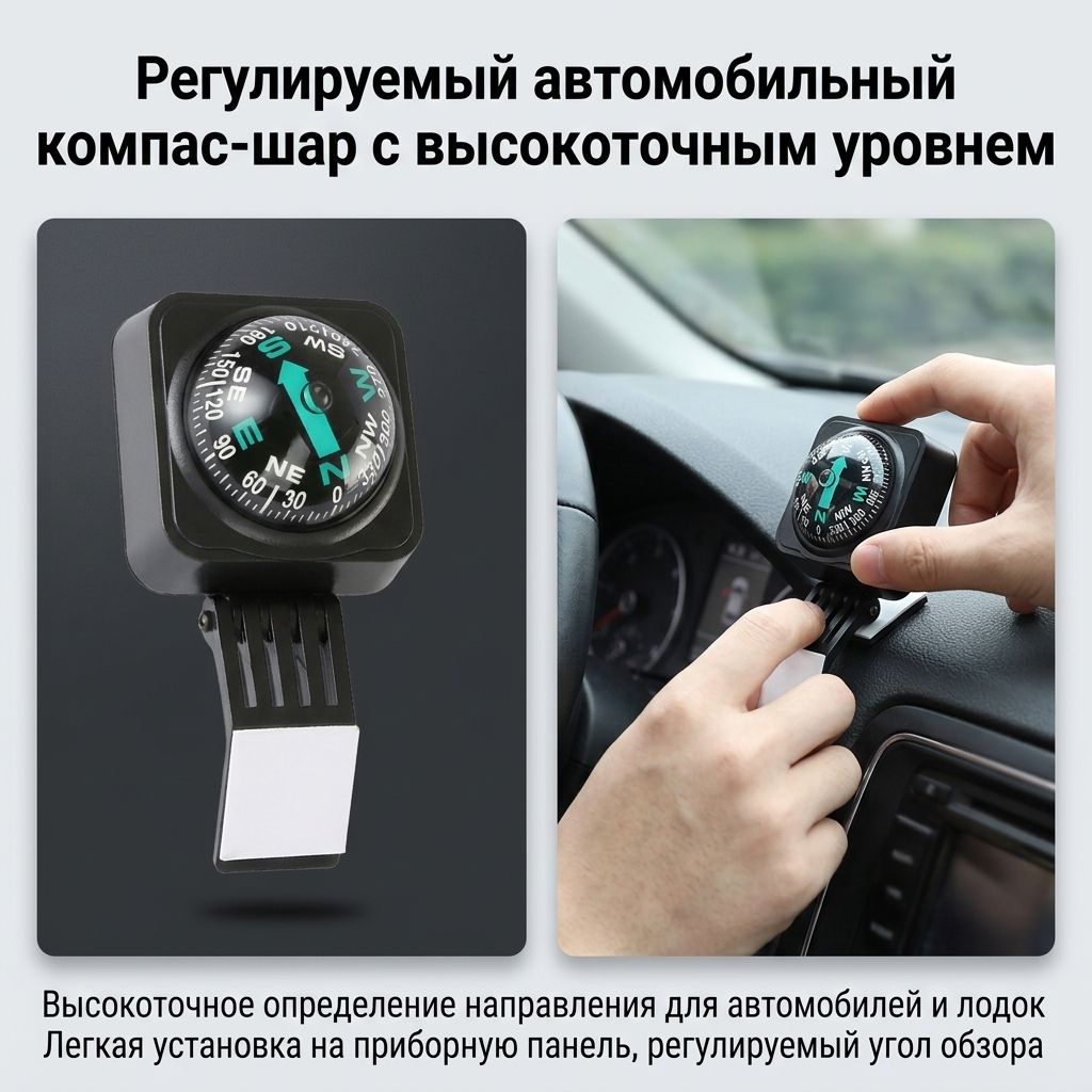 Компактный автомобильный компас LC450 с уровнем
