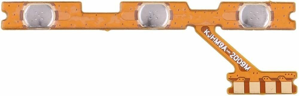 Оригинальный шлейф боковых кнопок Xiaomi Redmi 9A; Redmi 9C; Redmi 10A; Redmi 10C; Poco C40 M505. SIDKEY. V3.0 с двухсторонним скотчем.