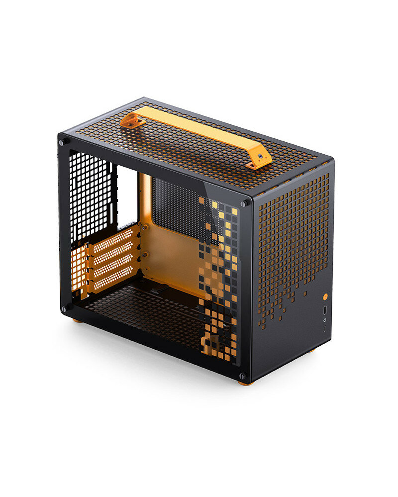 Корпус для компьютера JONSBO Jonsplus Z20 Orange/Black mini-ITX, micro-ATX, без БП, черно-оранжевый