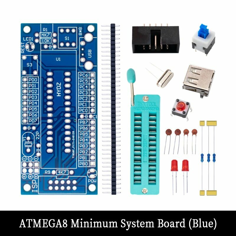 ATMEGA8 Минимальная системная плата Blue PCB