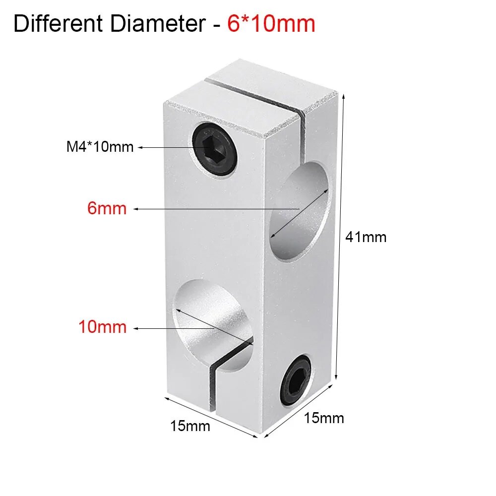 Крестовидный зажим из алюминиевого сплава 1 шт. Diff 6x10mm