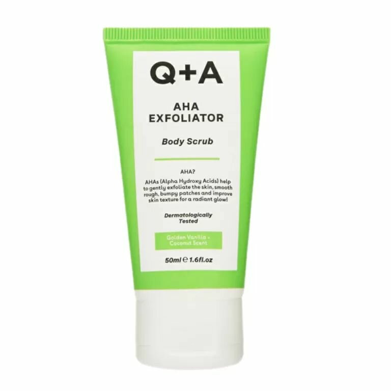 Q+A AHA Exfoliator, Мини-скраб для тела AHA Exfoliator 50 мл