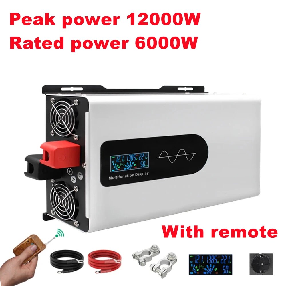 8000Вт 10000Вт 12000Вт Инвертор с чистое синусоидальное напряжение 12V 24V 48V 60V в переменное напряжение 220V 110V Автомобильные инверторы Солнечные инверторы автономной сети