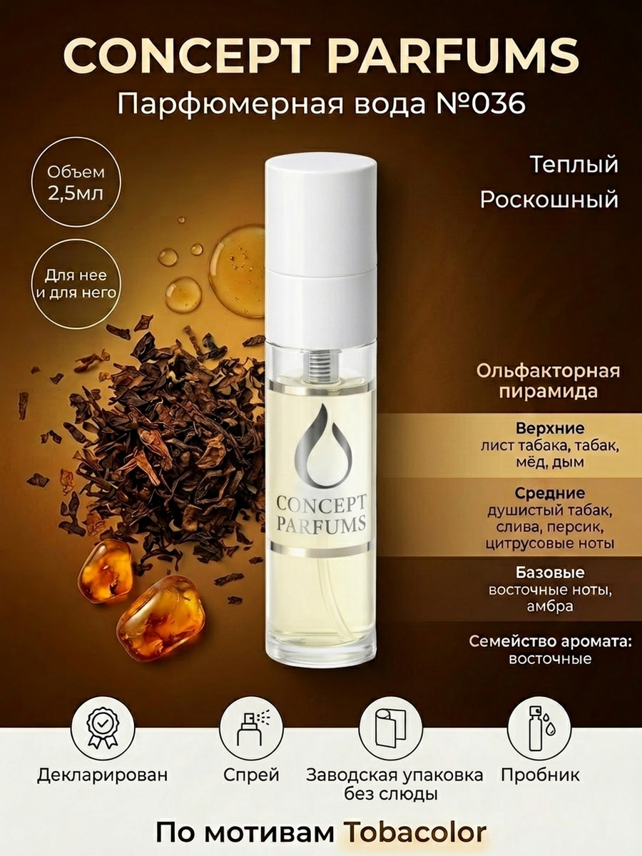 Concept Parfums 036 Парфюмерная вода Унисекс Пробник 2,5мл восточный аромат