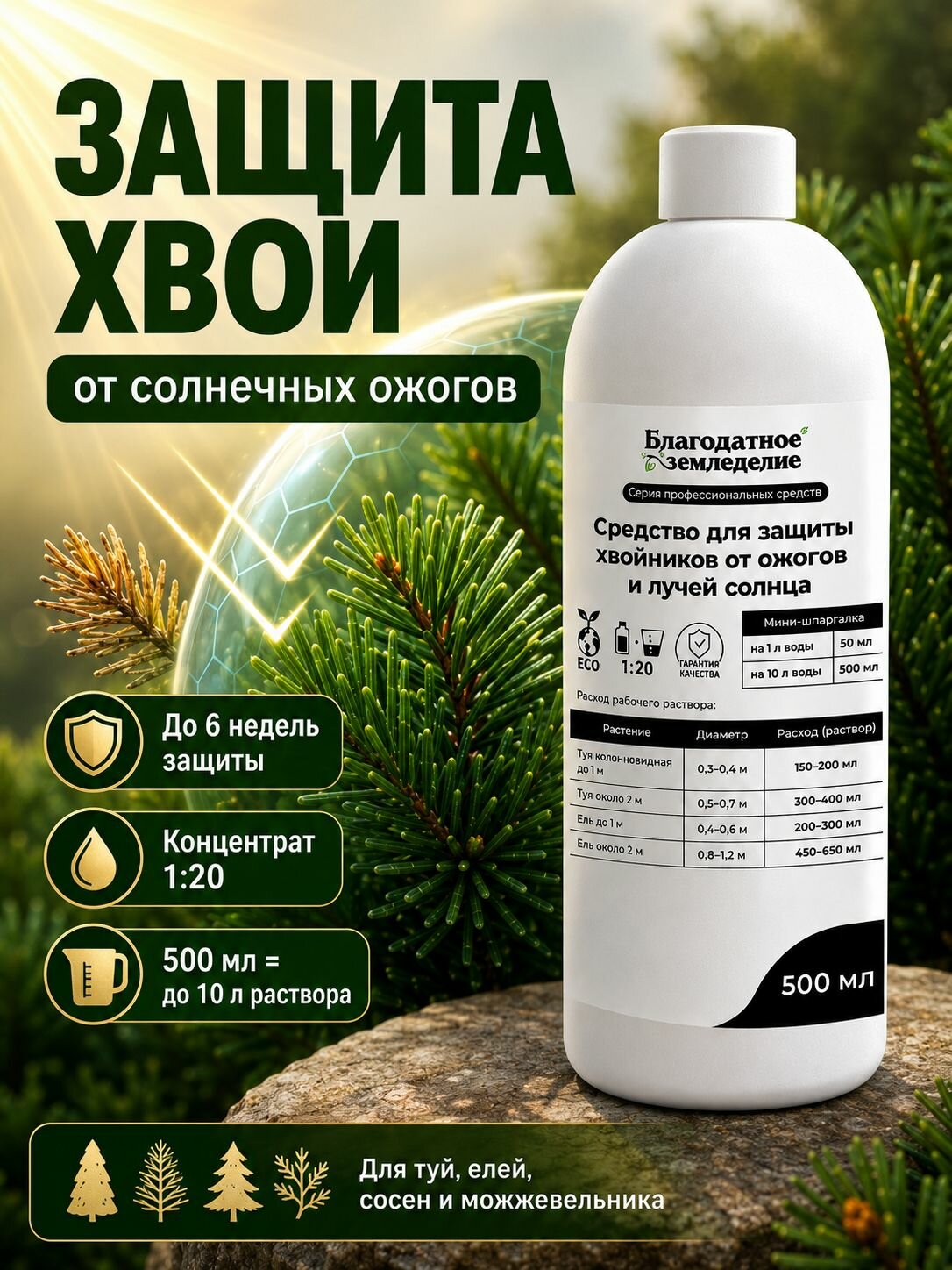 Средство для защиты хвойников от ожогов 0,5 л