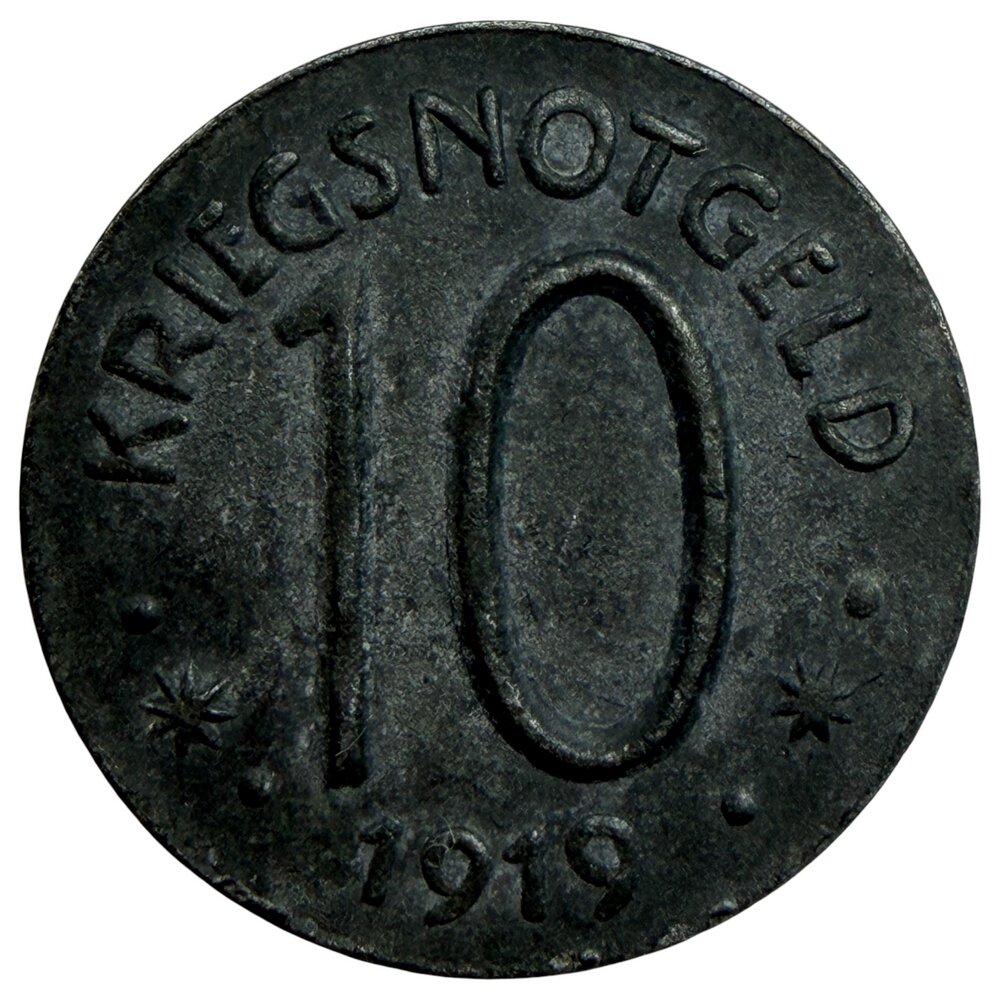Германия, Веймарская республика, Херсфельд 10 пфеннигов 1919 г.