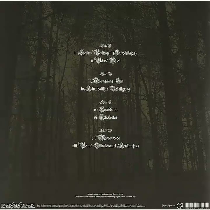Burzum. Belus (2LP Gatefold/Виниловая пластинка) — фото 1