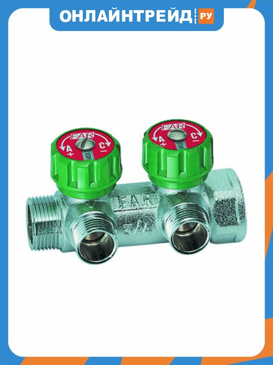 Коллектор Far 1" с 2 отводами М24х19