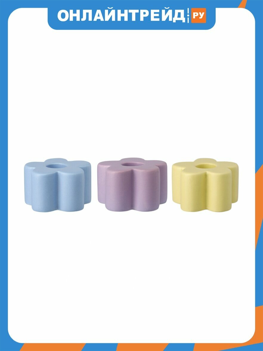 Набор подсвечников Tkano Easter Essential Spring flowers 3 шт, доломит (TK25-DEC-CNH0002)