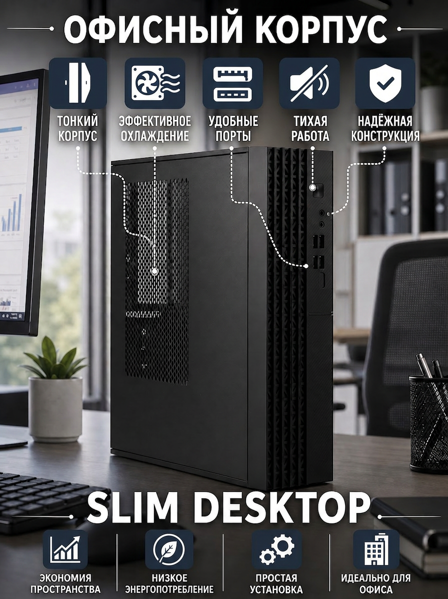 Корпус для ПК Eurocase A001 черный, Mini Tower, 2*USB 3.0, без блока питания