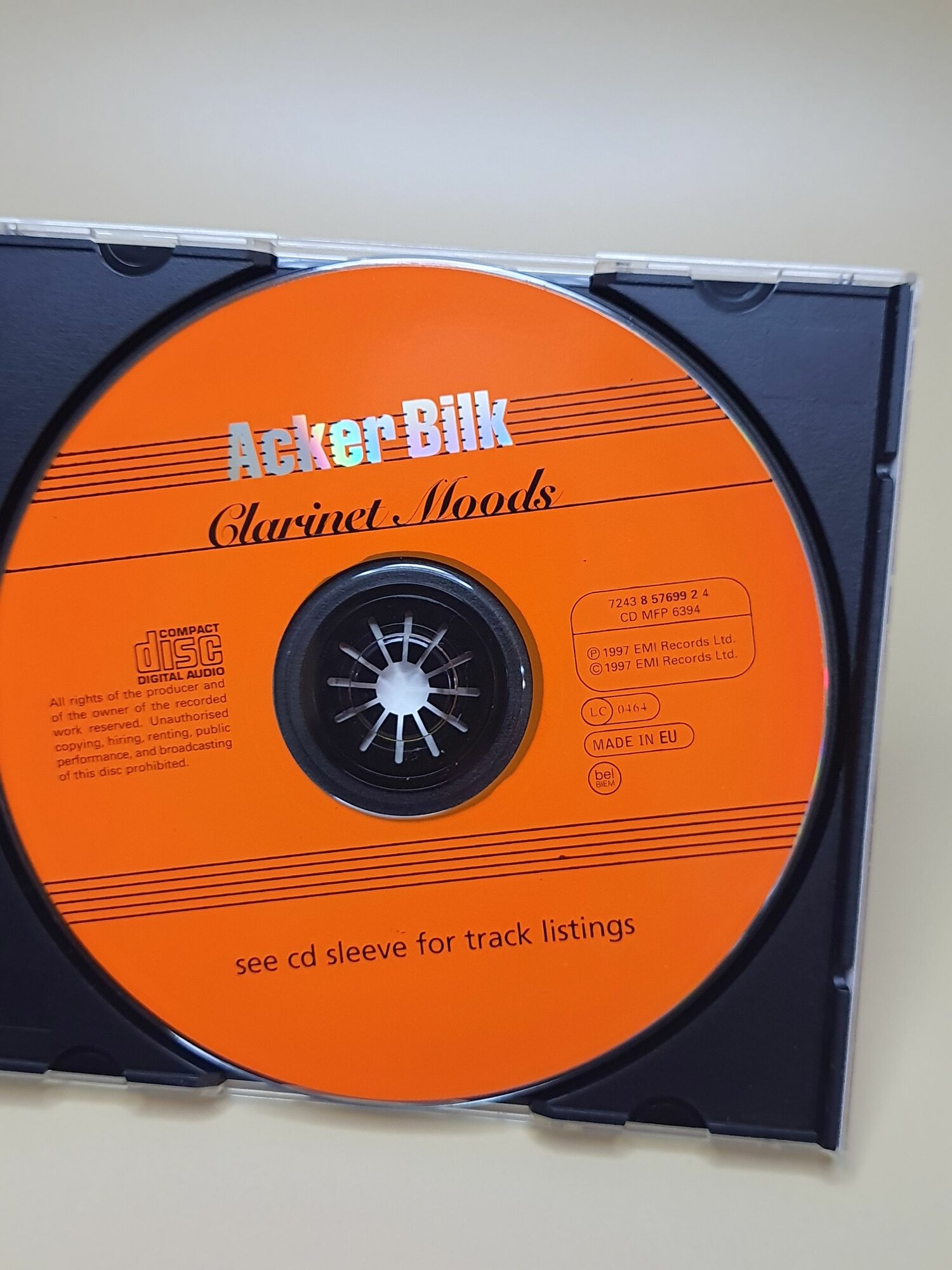 "Clarinet Moods", Acker Bilk, Джаз, CD диск, 1997 г. — фото 1