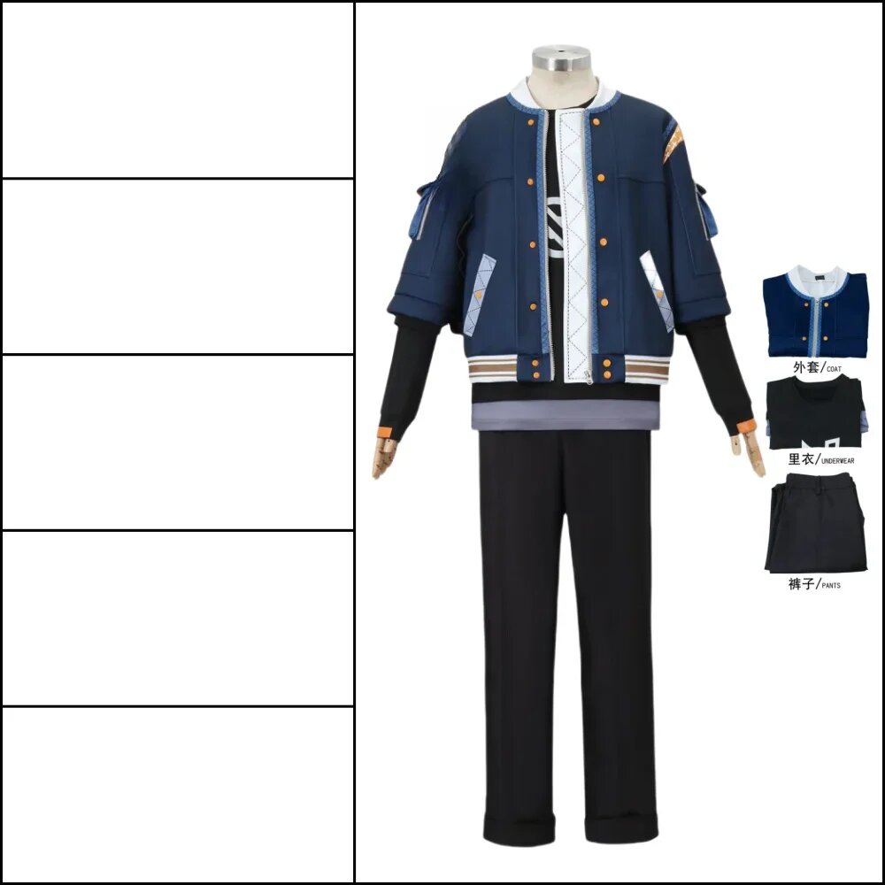 Zzz Wise Косплей костюм Zenless Zone Zero Wise из полиэстера Темно-синий, XS, A2 Cosplay Costume