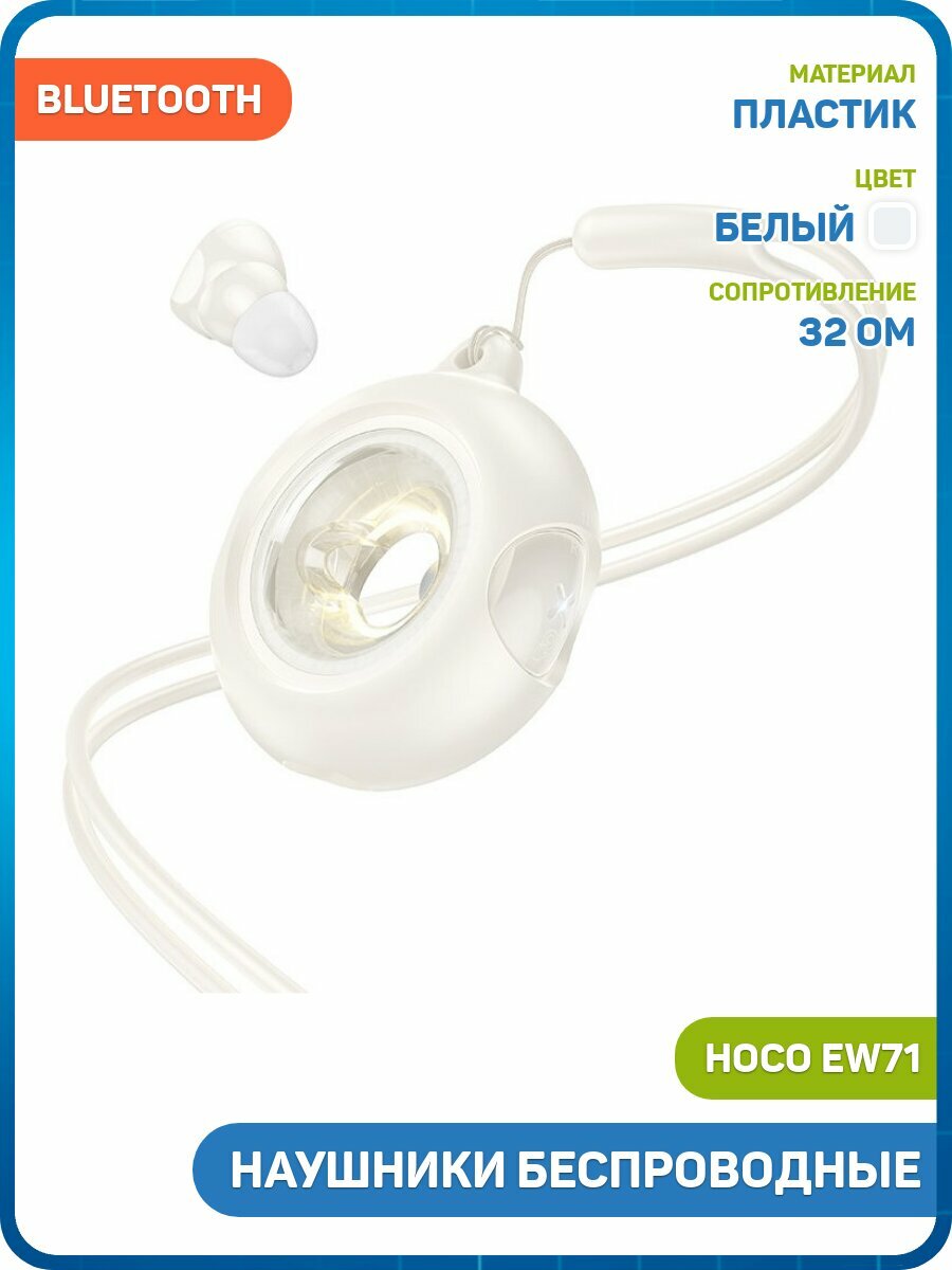 Наушники беспроводные Hoco EW71 (с боксом для зарядки) (Bluetooth) белый