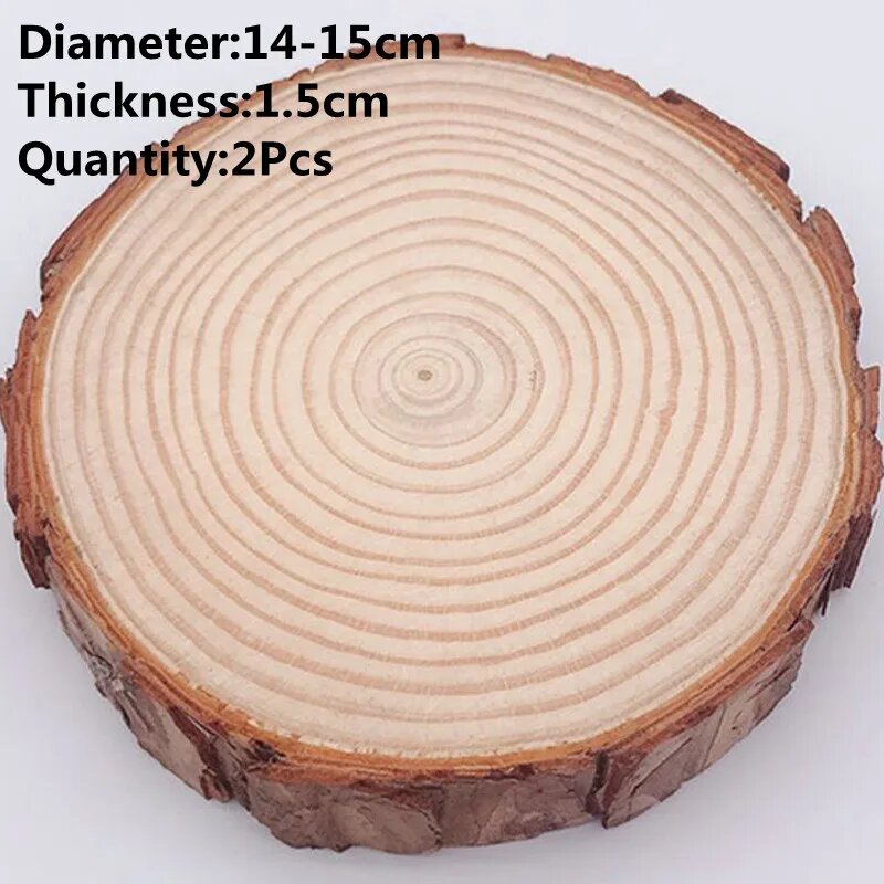 Необработанные деревянные диски из сосны 2pcs14-15cm