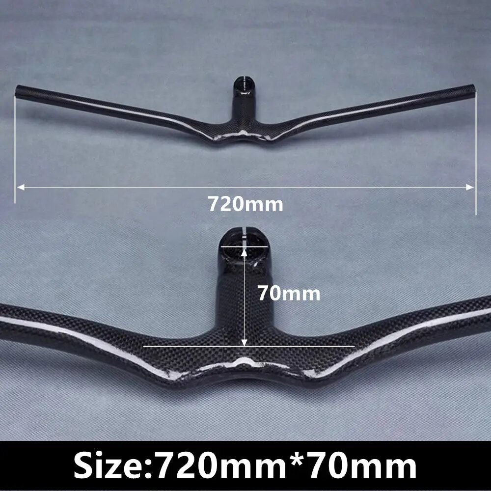 TOMTOU Глянцевый карбоновый руль MTB 3K 28,6 мм 720X70mm