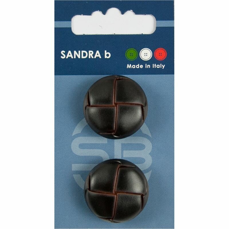 Пуговицы Sandra b Темно-коричневые, 25,5 мм, 2 шт