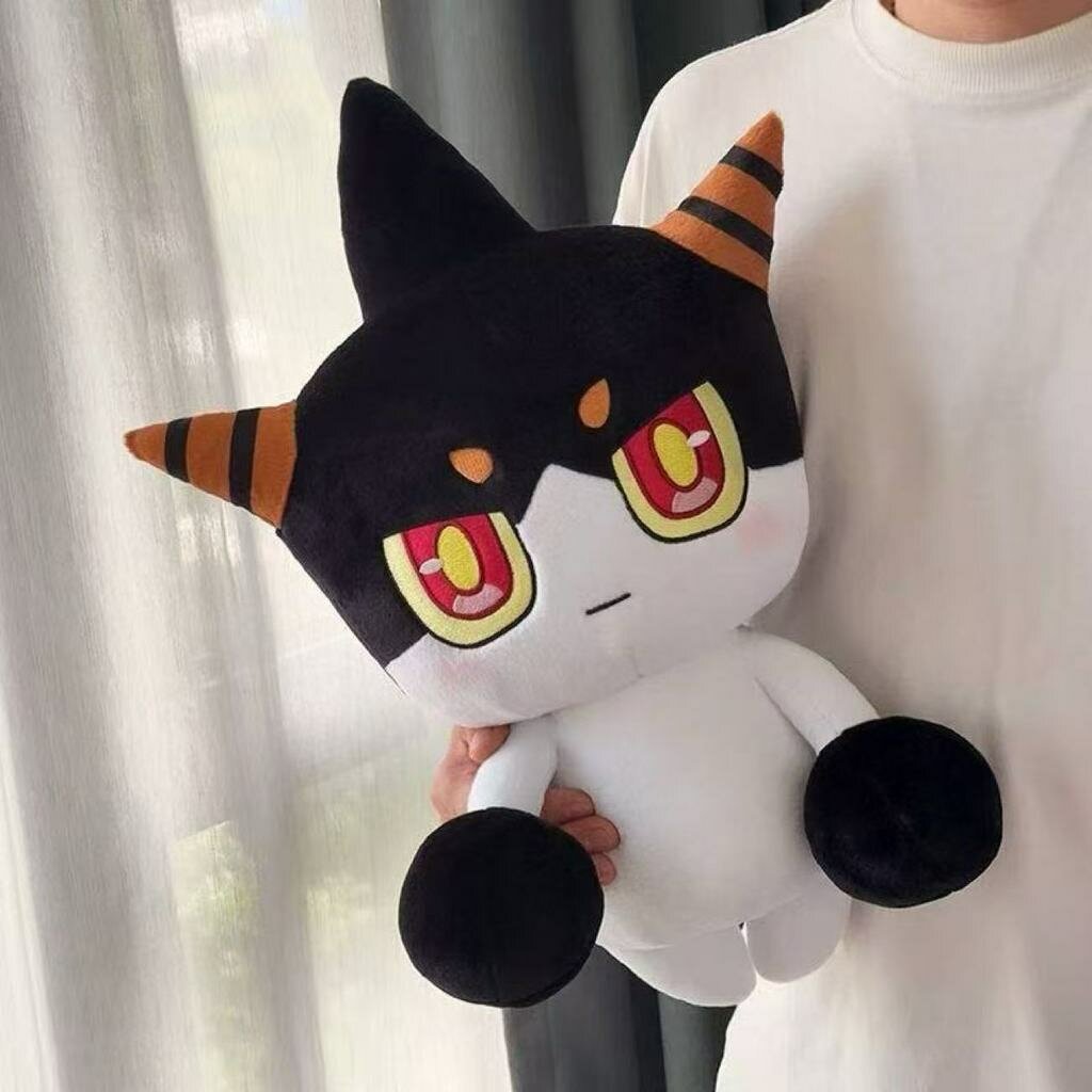 Plush animal toy roco kingdom with pp cotton filling for kids and teens, black white, 40 cm