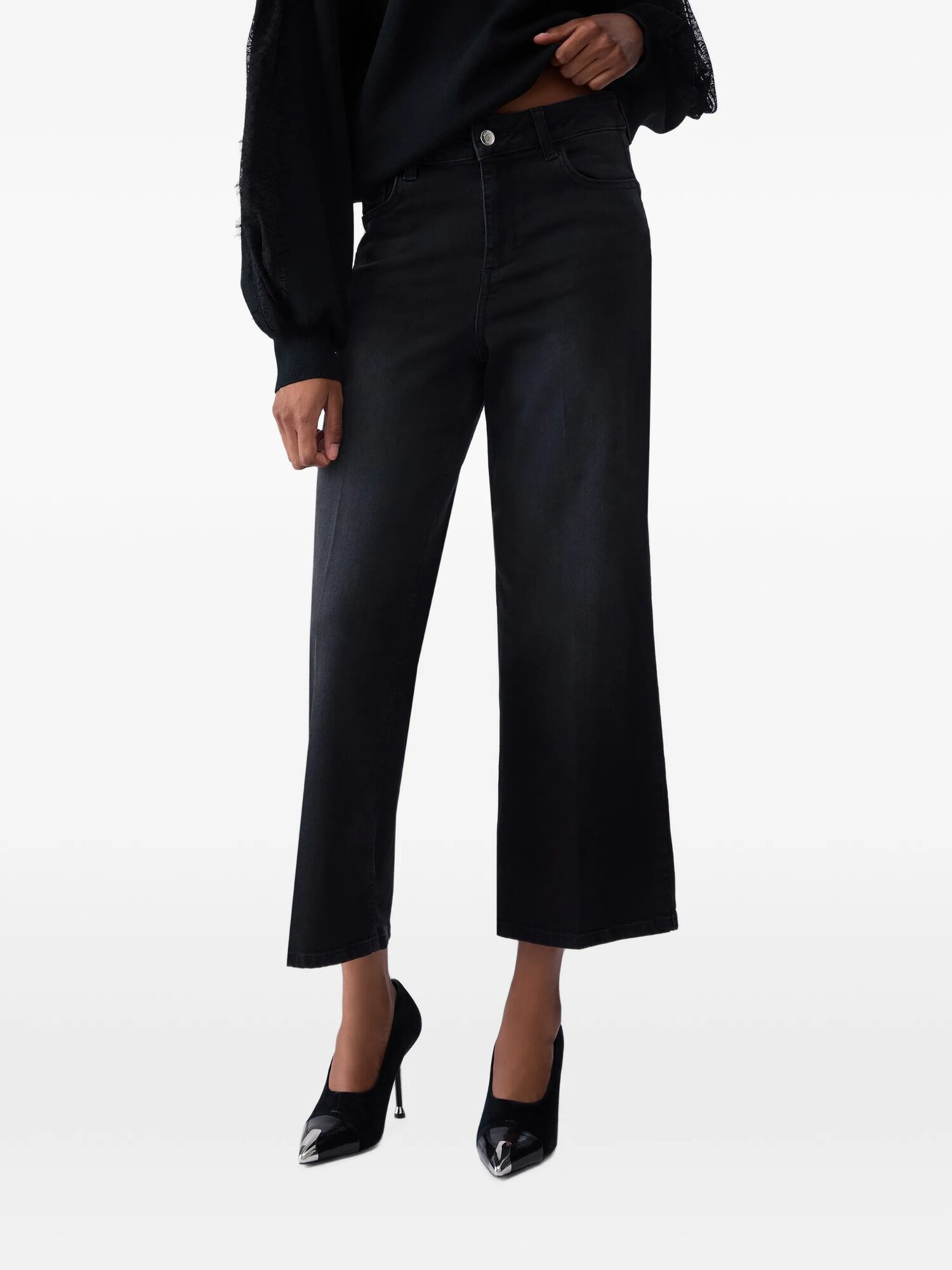Брюки LIU JO Cropped flare pants, размер 36 — фото 1
