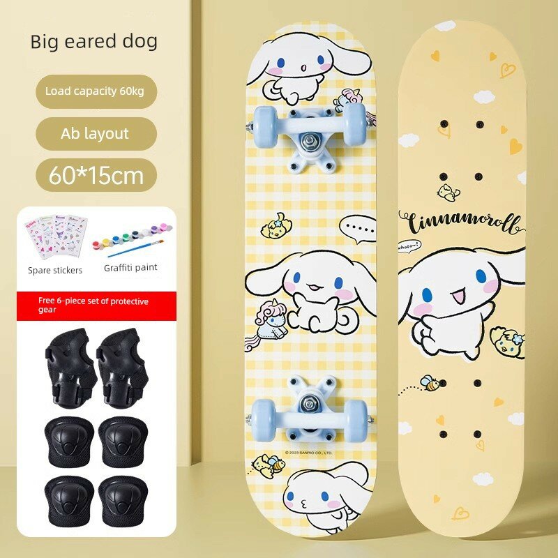Big Ears Dog 24-дюймовый детский скейтборд с комплектом безопасности, для детей 3-12 лет, полный комплект защиты