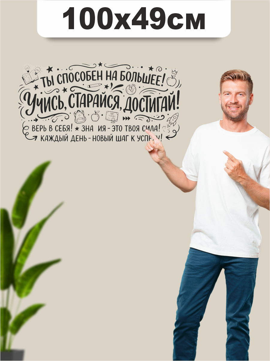 Интерьерные наклейки на стену для декора Мотивация школа