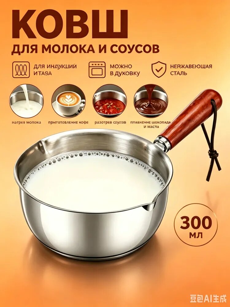 Молоковарка, Нержавеющая сталь, 0.3 л
