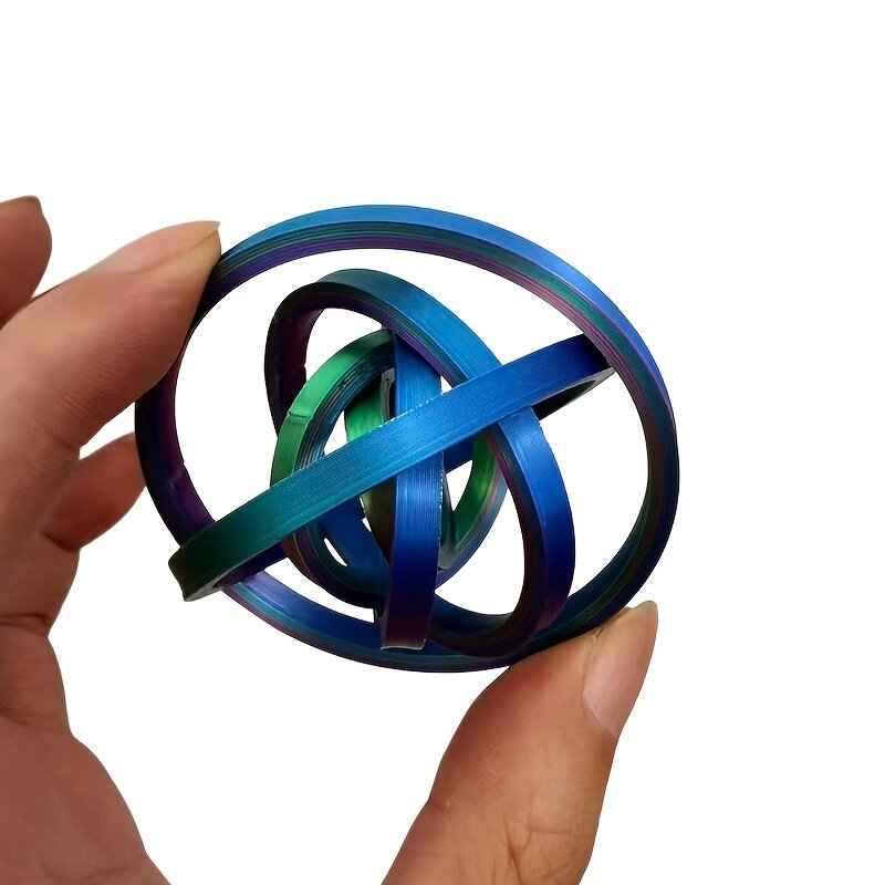 3D-печатное вращающееся кольцо-антистресс из PLA-пластика, компактный офисный дизайн, яркие цвета, подарок для взрослых от 14 лет. Цвета: красный, синий, зеленый (отправляются случайно)