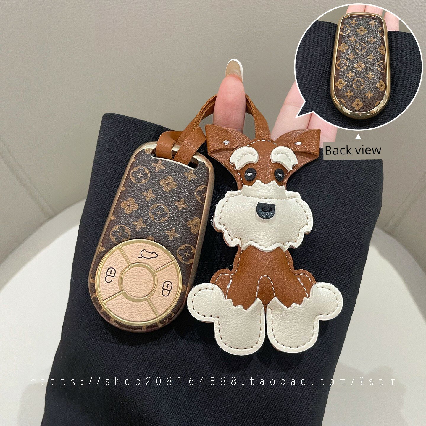 Ключен висячий с винтажным цветочным узором для Oula Good Cat с коричневым рисунком шнауцера, премиальный роскошный