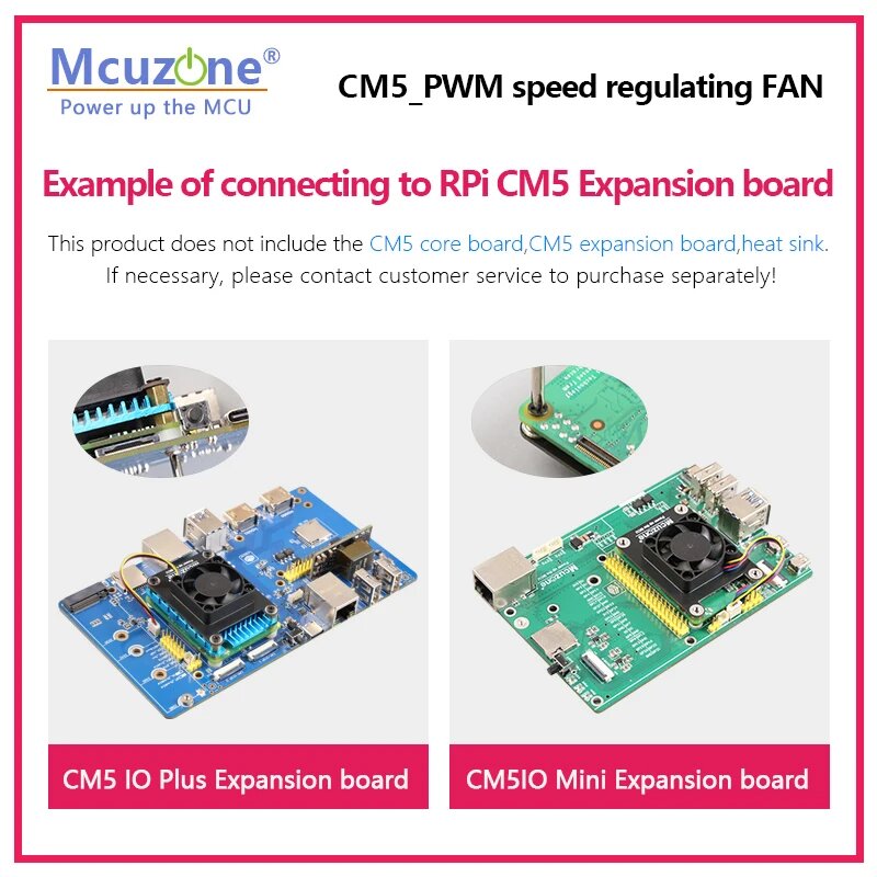 MCUZONE Raspberry Pi CM5_PWM вентилятор — фото 1
