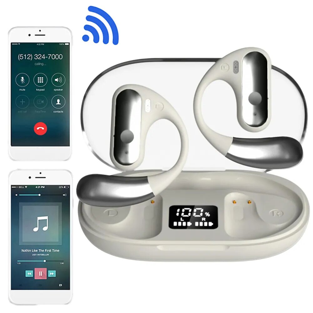 Наушники беспроводные с микрофоном YYK-Q28, Bluetooth, USB Type-C, белый