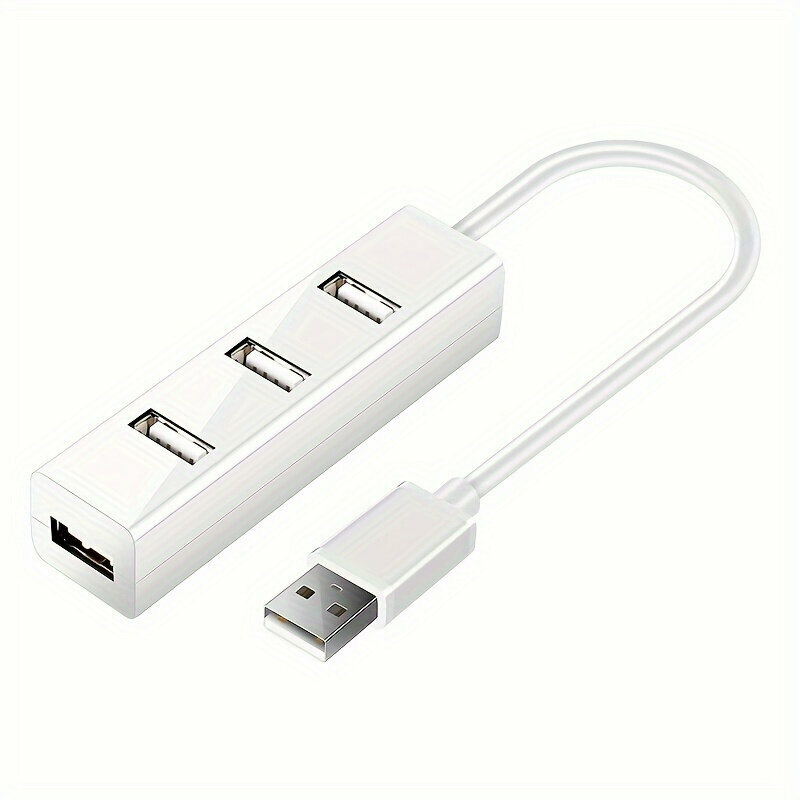 USB-хаб на 4 порта с индивидуальными переключателями для мыши, клавиатуры и карт памяти, белый