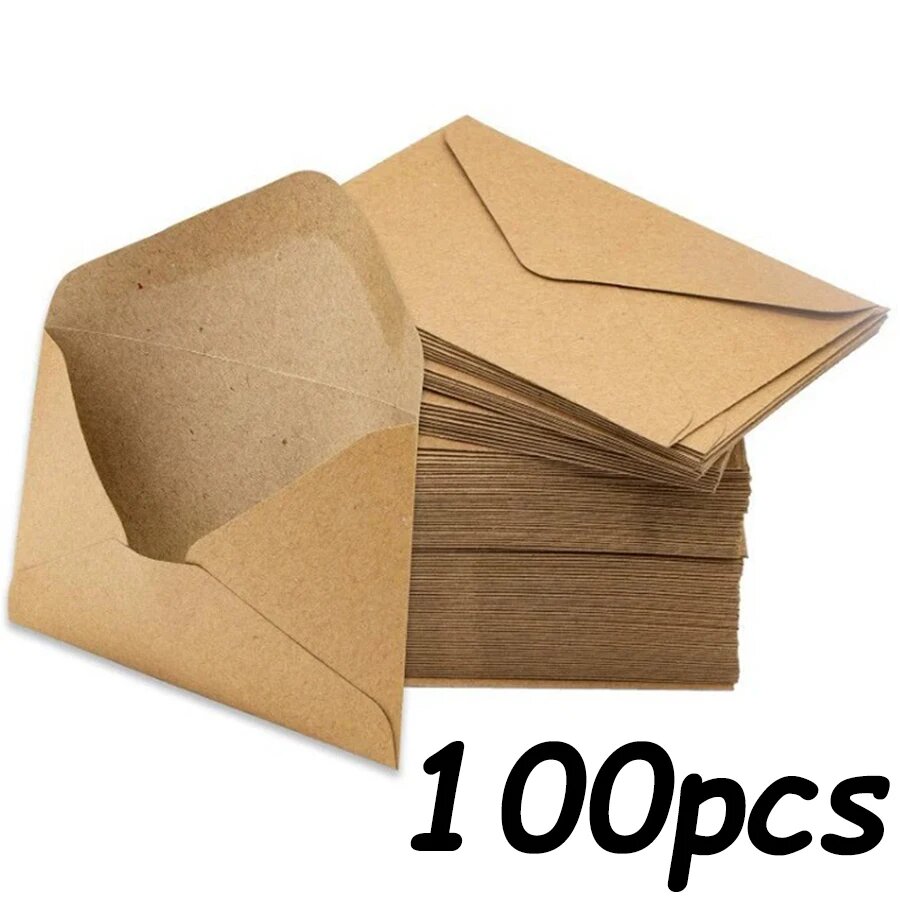 Крафт-конверты 7x10 см оптом 100 шт