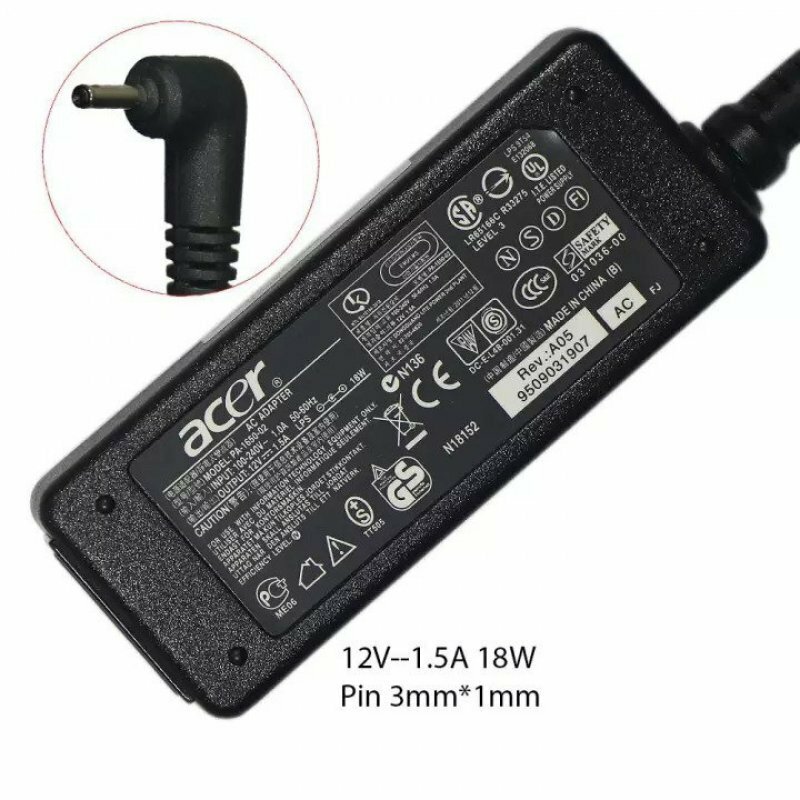 Блок питания для ноутбука Acer 12v-1.5. (3.0x1.0 mm)