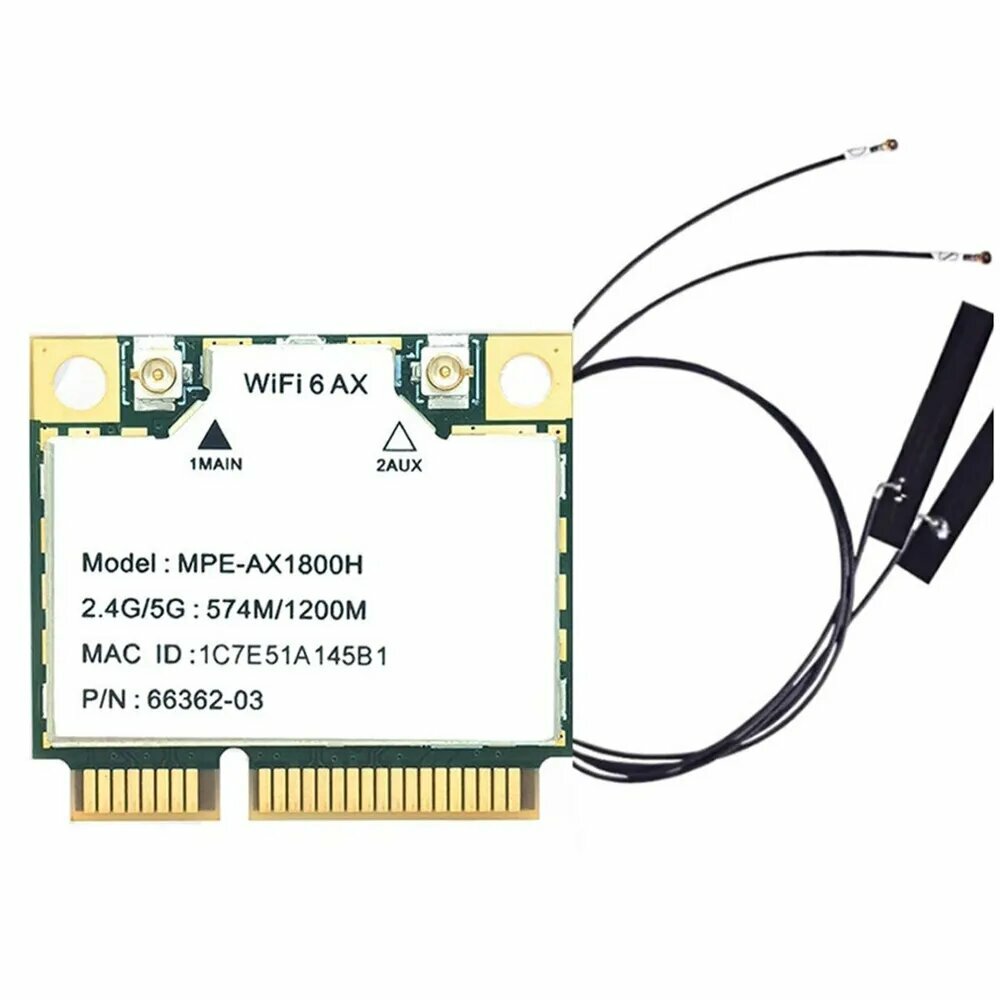 Сетевая Карта MPE-AX1800H MT7921 WiFi6 Для Ноутбука Win10/11