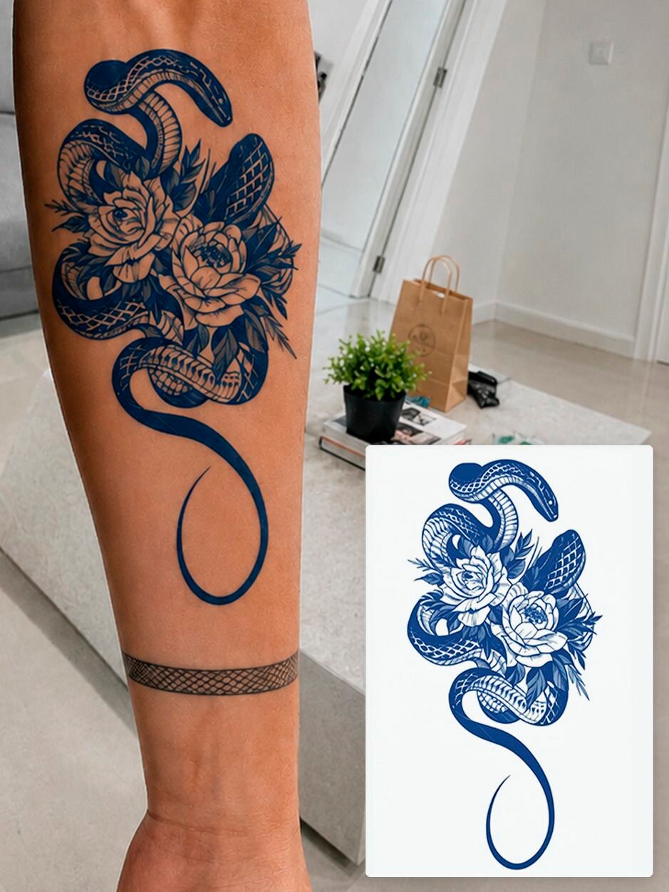 Tattoo'шки Временная тату без пленки 11*18см (темнеет через 24 часа) временная татуировка без пленки 11x18 см темнеющая