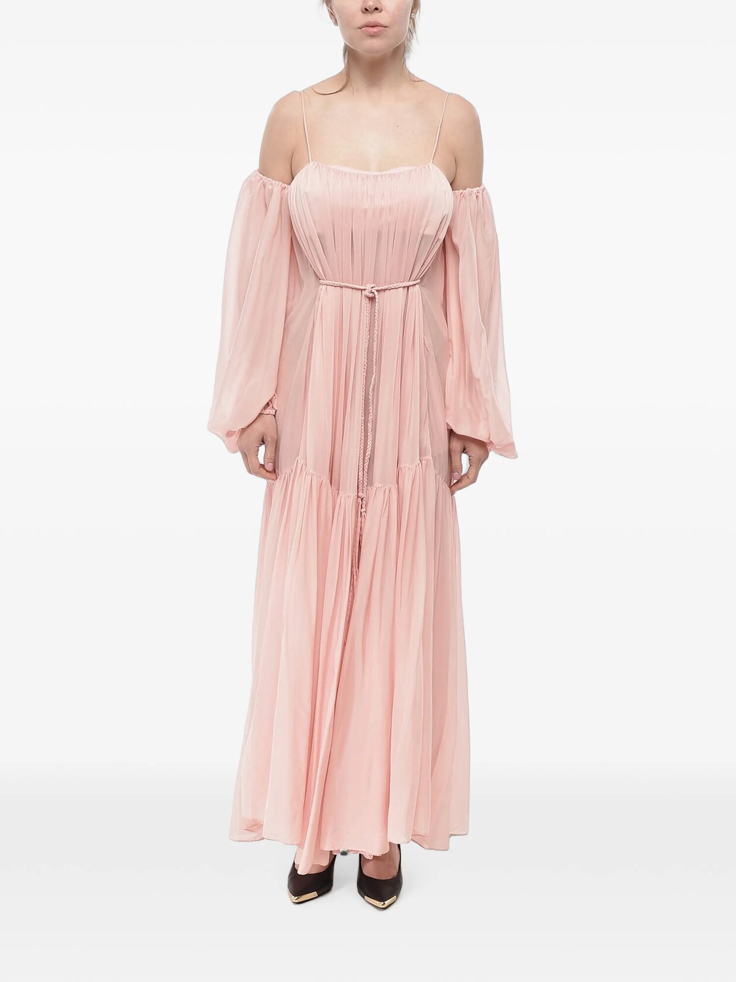Платье Maxi ruffled off-the-shoulder dress