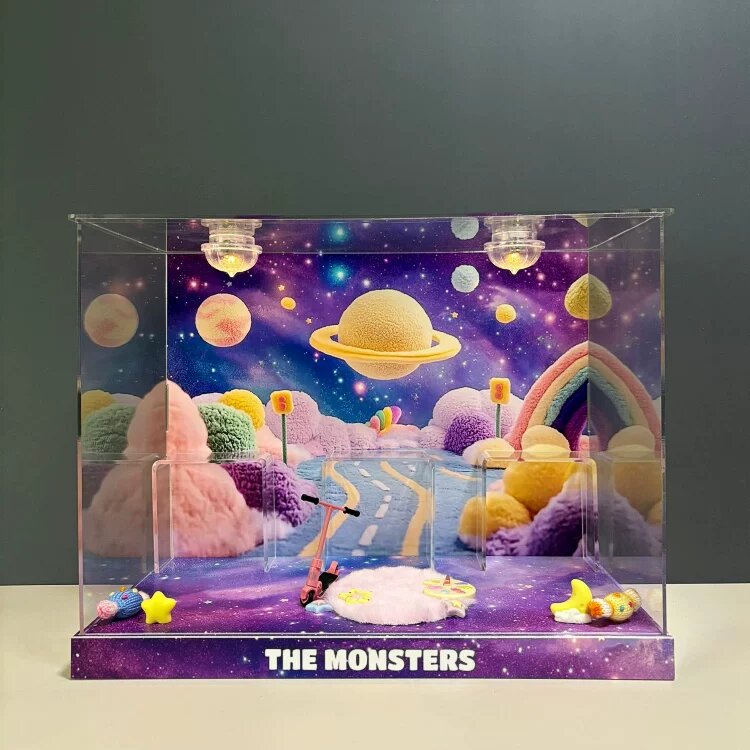 Ящик для демонстрации POP MART THE MONSTERS High Energy из резины с плюшевым подвесом, обычный вариант, с печатным