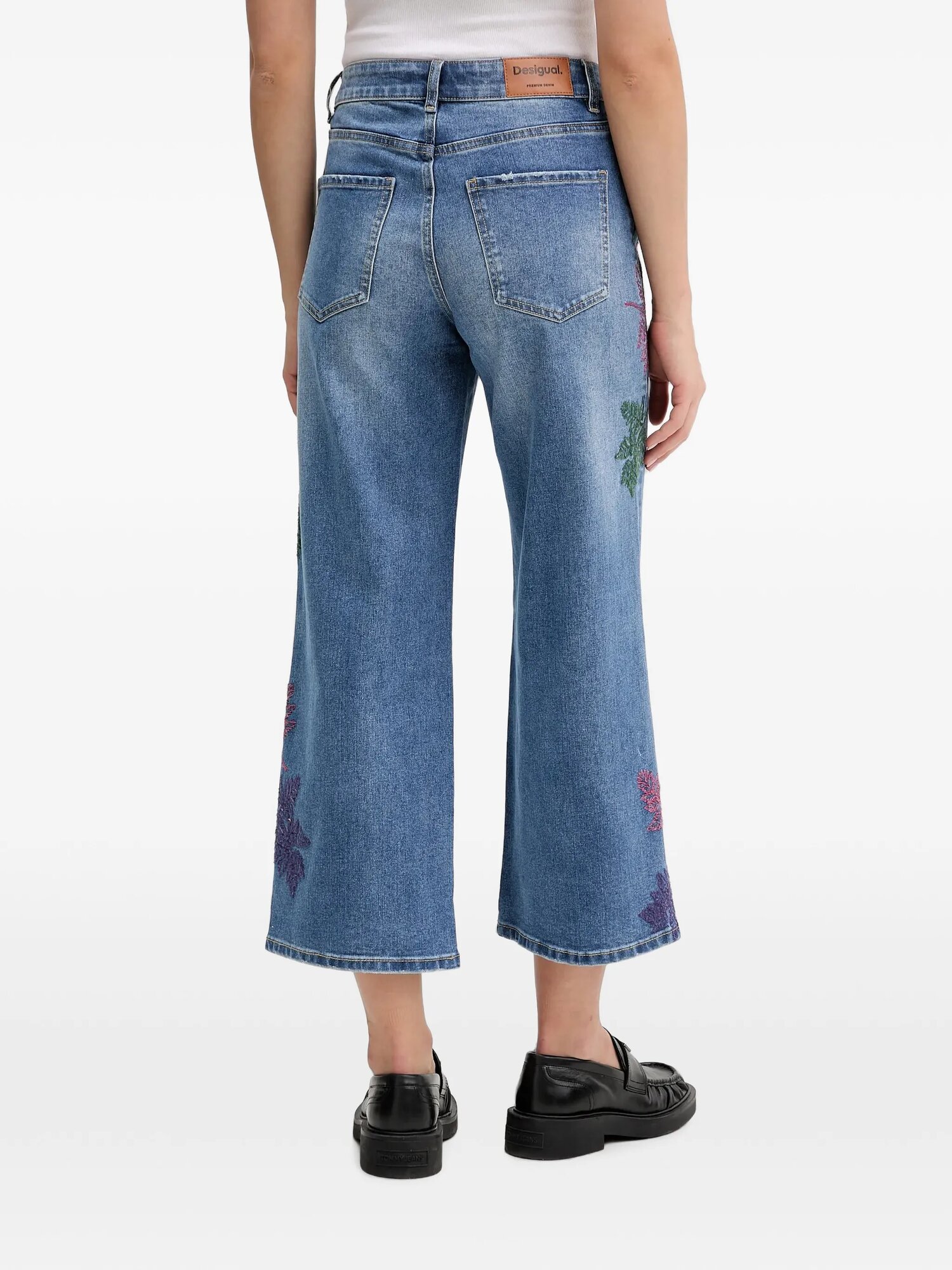Джинсы Desigual Embroidered cropped jeans, размер 38, blue — фото 1