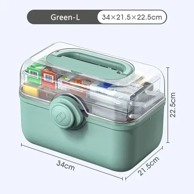 Многослойный органайзер для лекарств MINISO Green-L