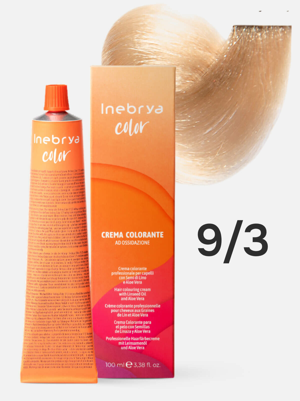 Крем - краска для волос профессиональная Inebrya Color Professional 9/3 Блонд Золотистый, 100 мл