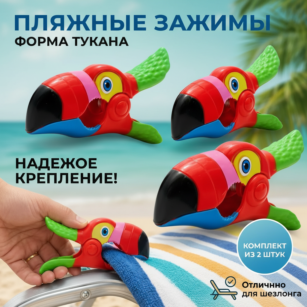 None | Прочные пластиковые прищепки для полотенец красные 2 шт 11 см для пляжа и шезлонгов